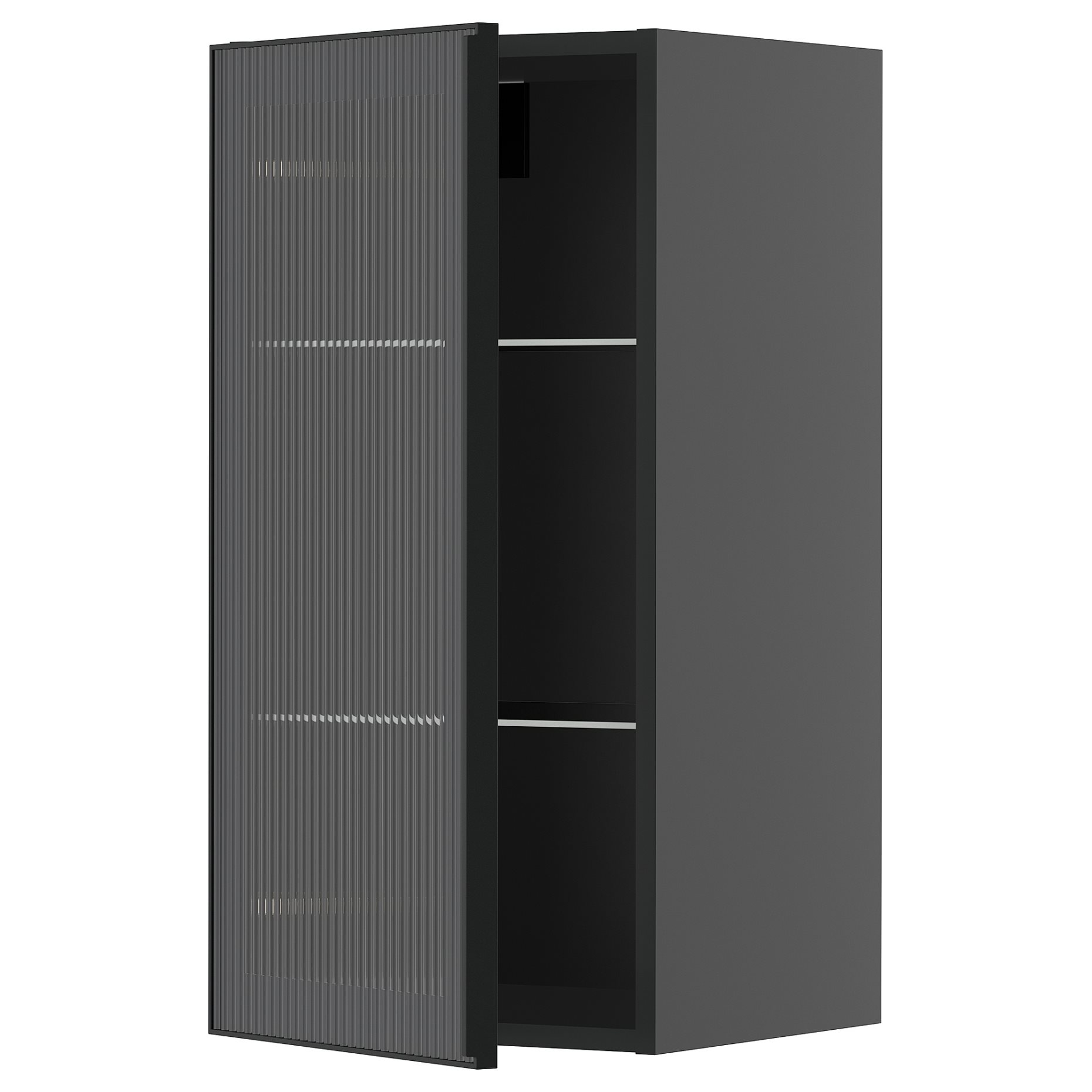 METOD wall cabinet with shelves/glass door, 40x80 cm 09587647