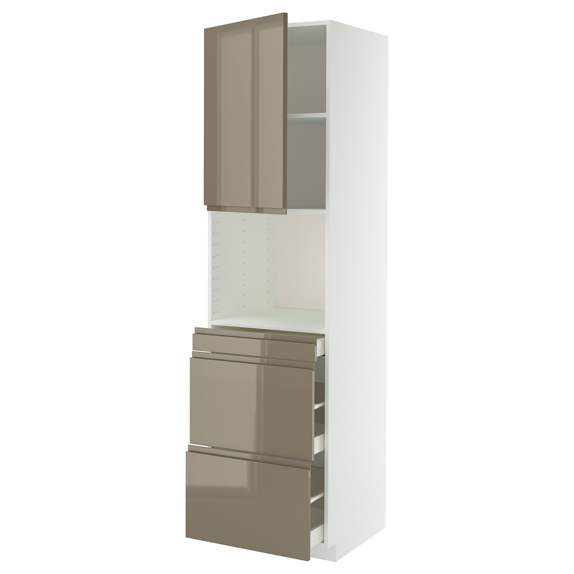 METOD high cabinet for microwave combi with door/3 drawers, 60x60x220 ...