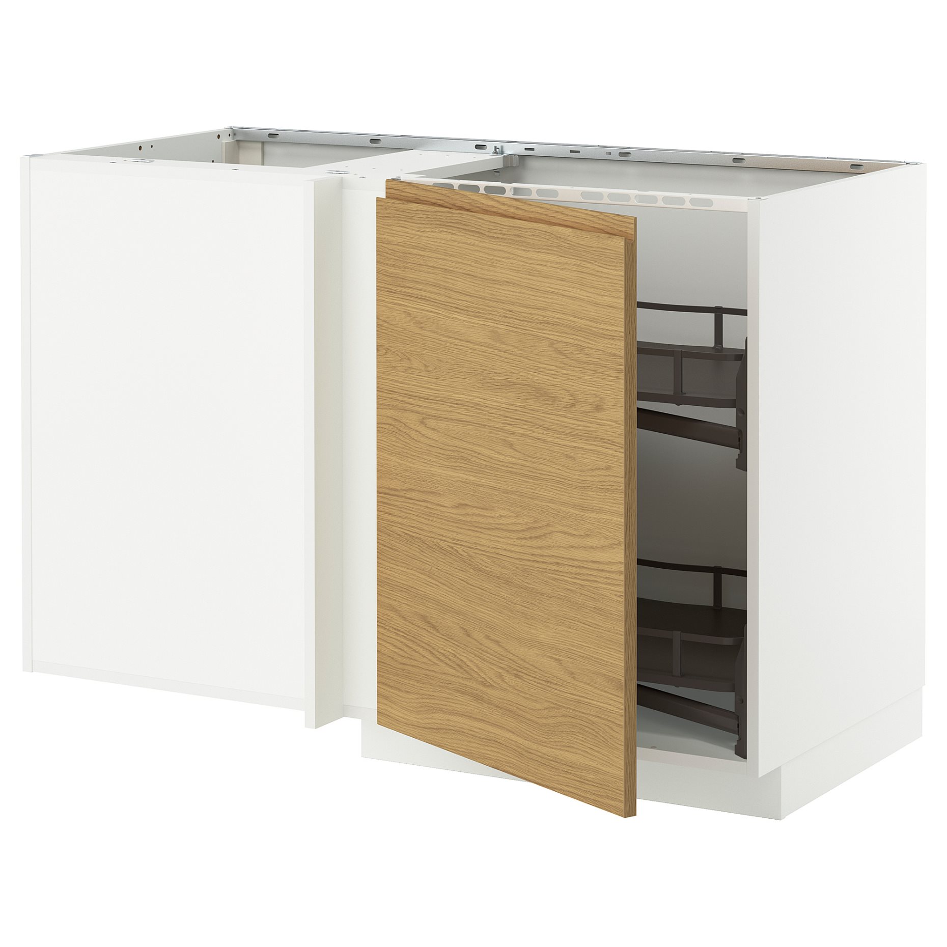 METOD corner base cabinet with pull-out fitting, 128x68 cm 69585155