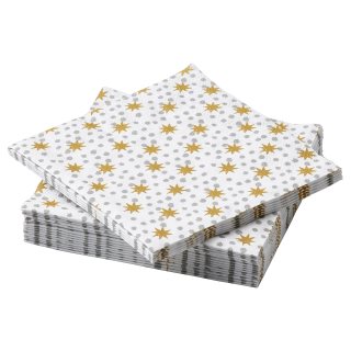 VINTERFINT paper napkin star pattern 24x24 cm/30 pack, 90g 00555943